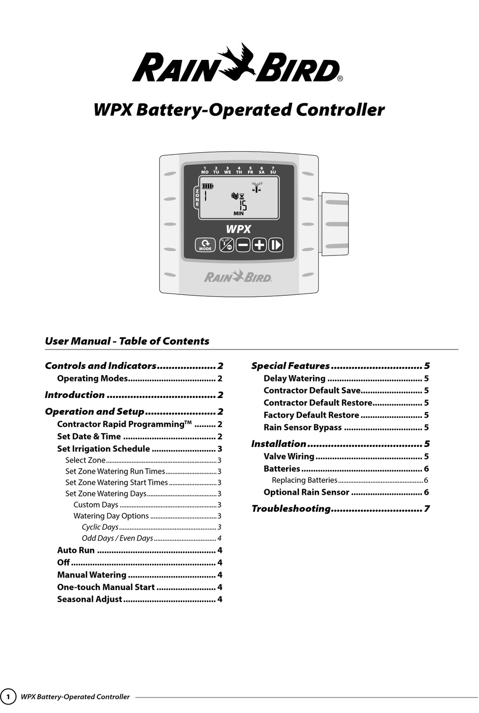 RAIN BIRD WPX2 USER MANUAL Pdf Download | ManualsLib