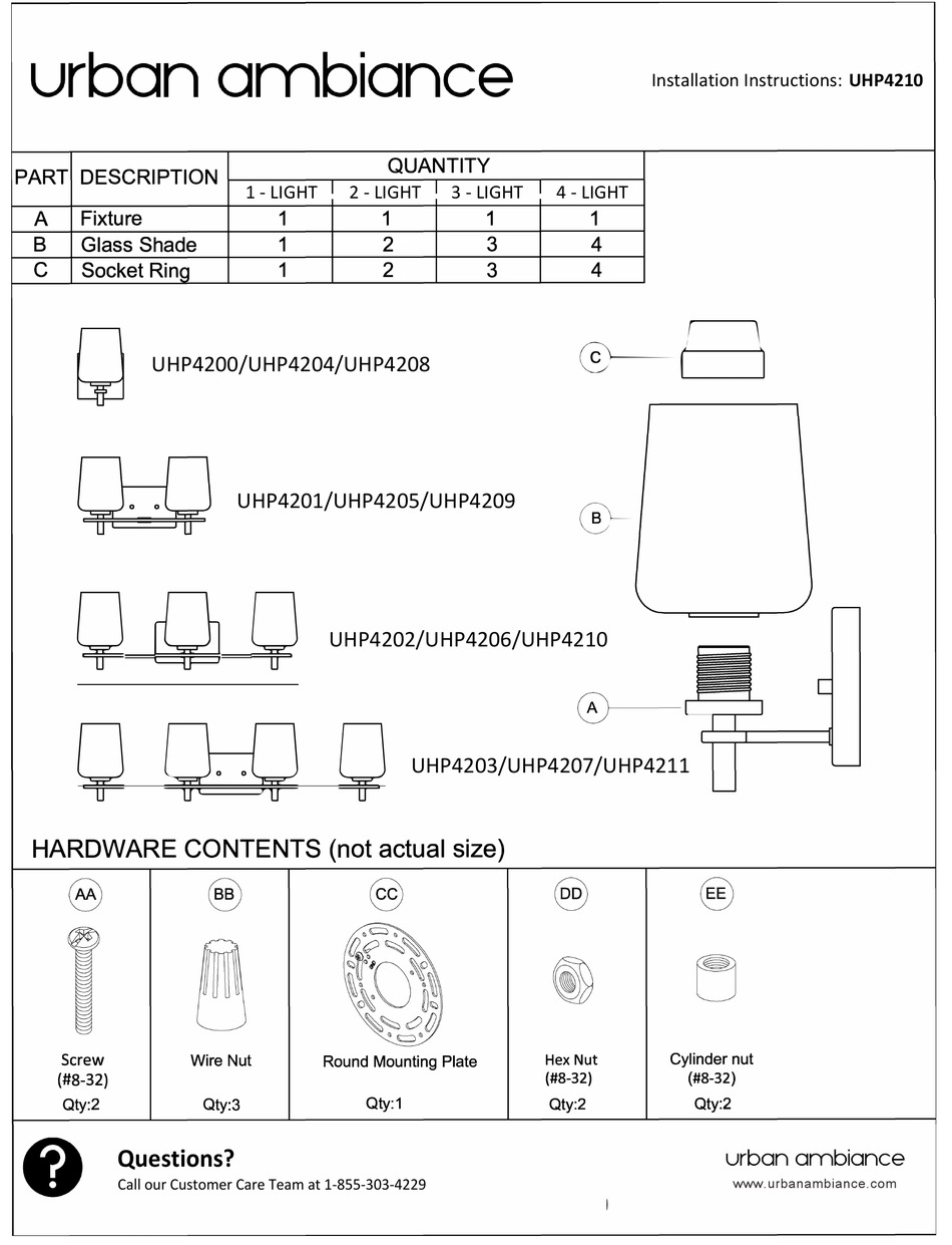URBAN AMBIANCE UHP4200 INSTALLATION INSTRUCTIONS Pdf Download | ManualsLib
