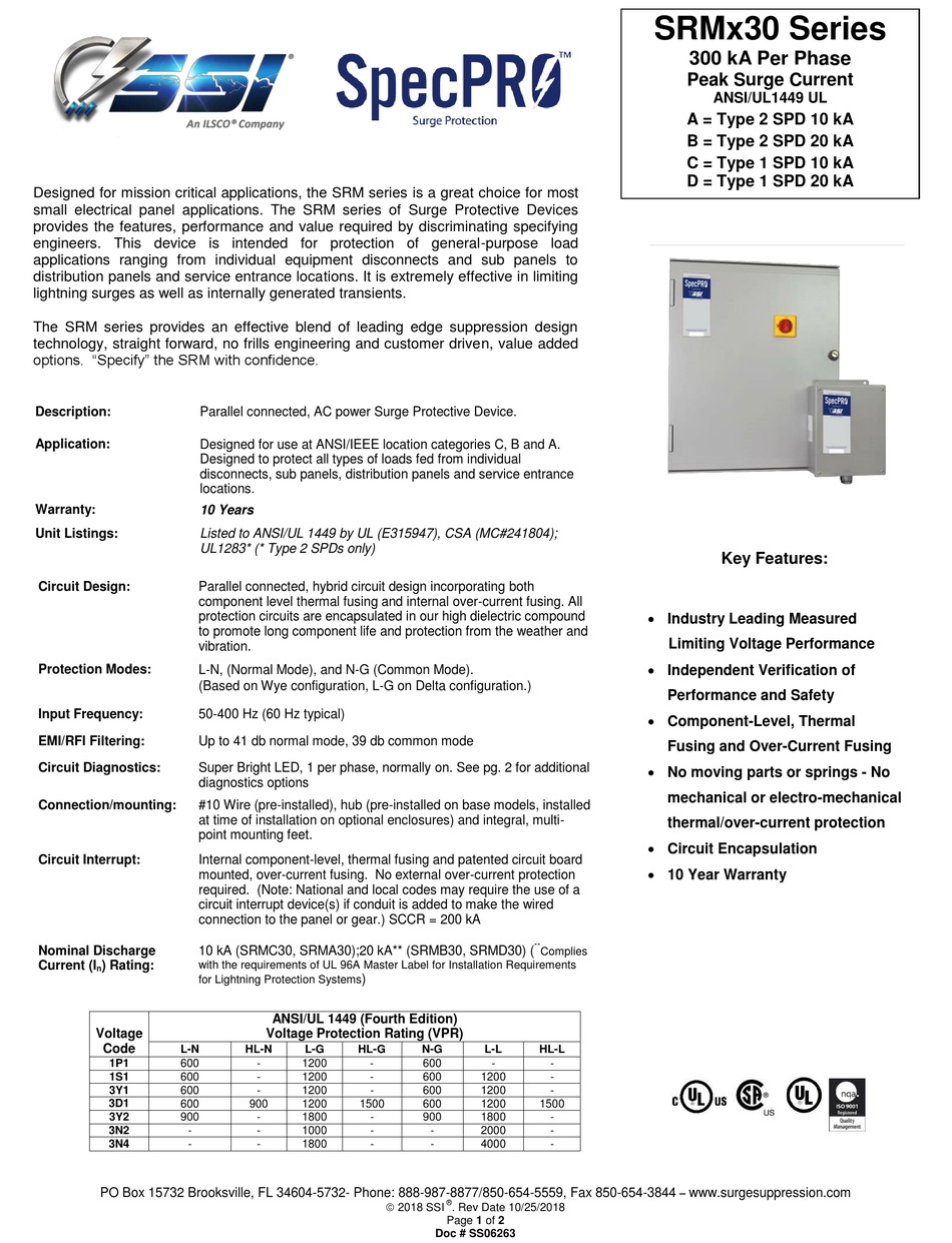 ILSCO SSI SPECPRO SRM 30 SERIES MANUAL Pdf Download | ManualsLib