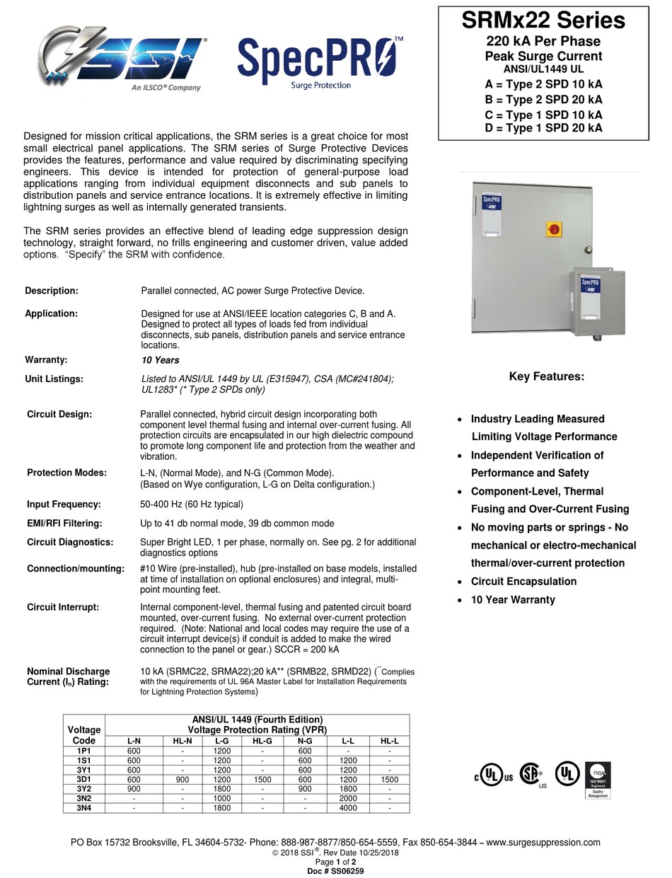 ILSCO SSI SPECPRO SRM 22 SERIES MANUAL Pdf Download | ManualsLib
