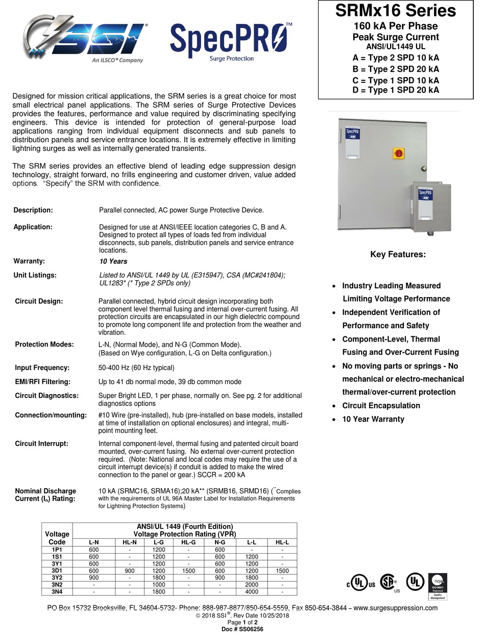 ILSCO SSI SPECPRO SRM 16 SERIES MANUAL Pdf Download | ManualsLib