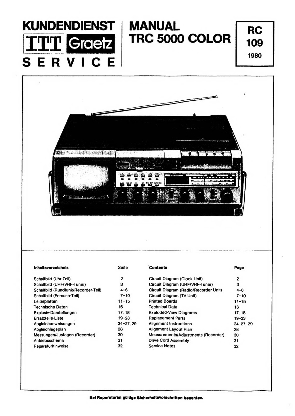 ITT TRC 5000 COLOR MANUAL Pdf Download | ManualsLib