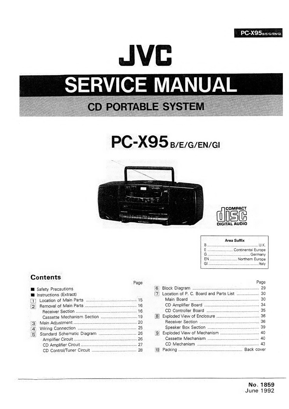 JVC PC-X95B SERVICE MANUAL Pdf Download | ManualsLib