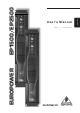 BEHRINGER EUROPOWER EP2500 AMPLIFIER USER MANUAL | ManualsLib