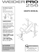 WEIDER PRO 256 USER MANUAL Pdf Download | ManualsLib