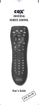 COX UNIVERSAL REMOTE CONTROL REMOTE CONTROL USER MANUAL | ManualsLib