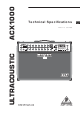 BEHRINGER ULTRACOUSTIC ACX1000 AMPLIFIER USER MANUAL | ManualsLib