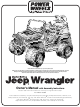 POWER WHEELS JEEP WRANGLER OWNER'S MANUAL WITH ASSEMBLY INSTRUCTIONS ...