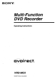 SONY VRD-MC5 OPERATING INSTRUCTIONS MANUAL Pdf Download | ManualsLib