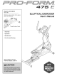 PRO-FORM 475 E ELLIPTICAL MANUAL Pdf Download | ManualsLib