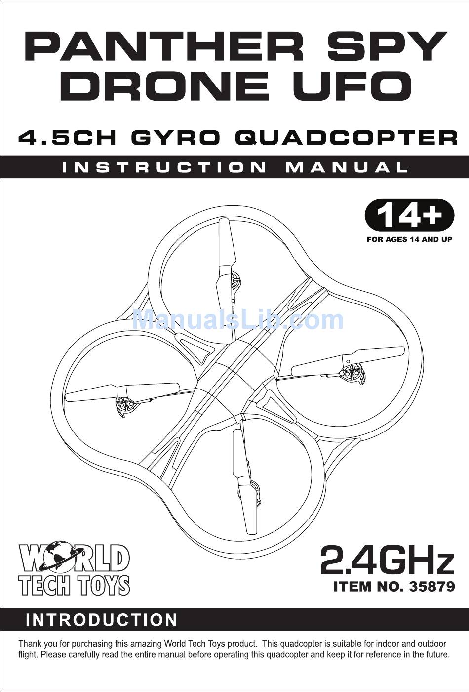 WORLD TECH TOYS PARTNER SPY DRONE UFO 35879 INSTRUCTION MANUAL Pdf ...