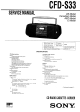 SONY CFD-S33 CD PLAYER OPERATING INSTRUCTIONS MANUAL | ManualsLib