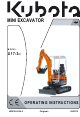 KUBOTA U17-3A OPERATING INSTRUCTIONS MANUAL Pdf Download | ManualsLib
