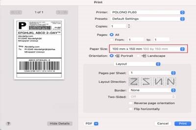 Polono PL60 Logistics Label Printer User Guide | ManualsLib