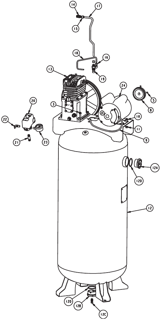 Husky C601H 60 Gallon Stationary Air Compressor Manual | ManualsLib