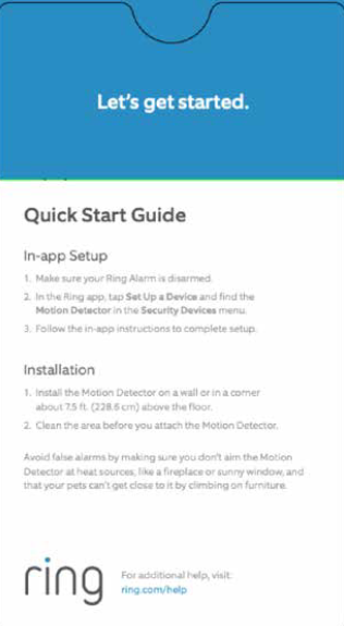 Ring Alarm Motion Detector Z-Wave Manual | ManualsLib