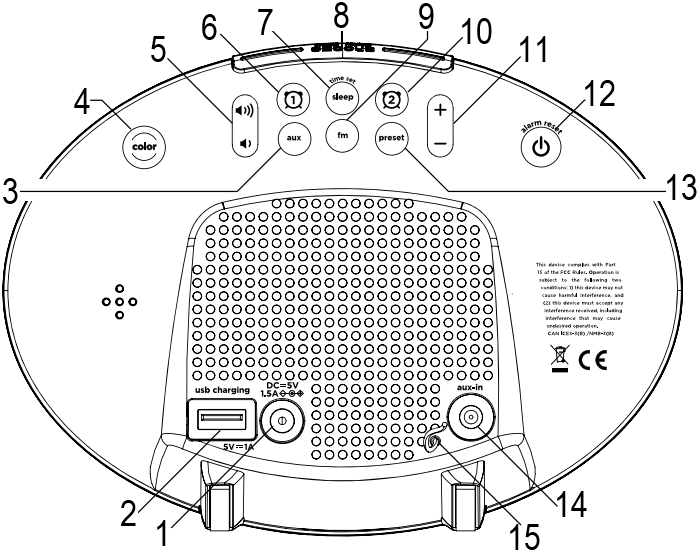 iHome iM30 Color Changing FM Clock Radio + USB Charging Manual | ManualsLib