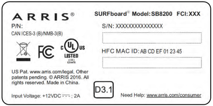 Arris SurfBoard SB8200 Docsis 3.1 Mnaual | ManualsLib