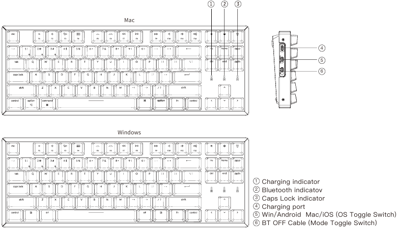 Keychron K8 Bluetooth Mechanical Keyboard Quick Start Guide | ManualsLib