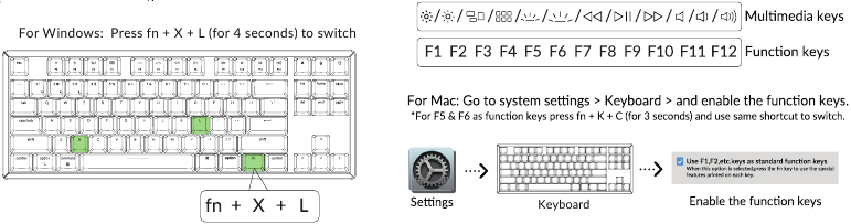 Keychron K8 Bluetooth Mechanical Keyboard Quick Start Guide | ManualsLib