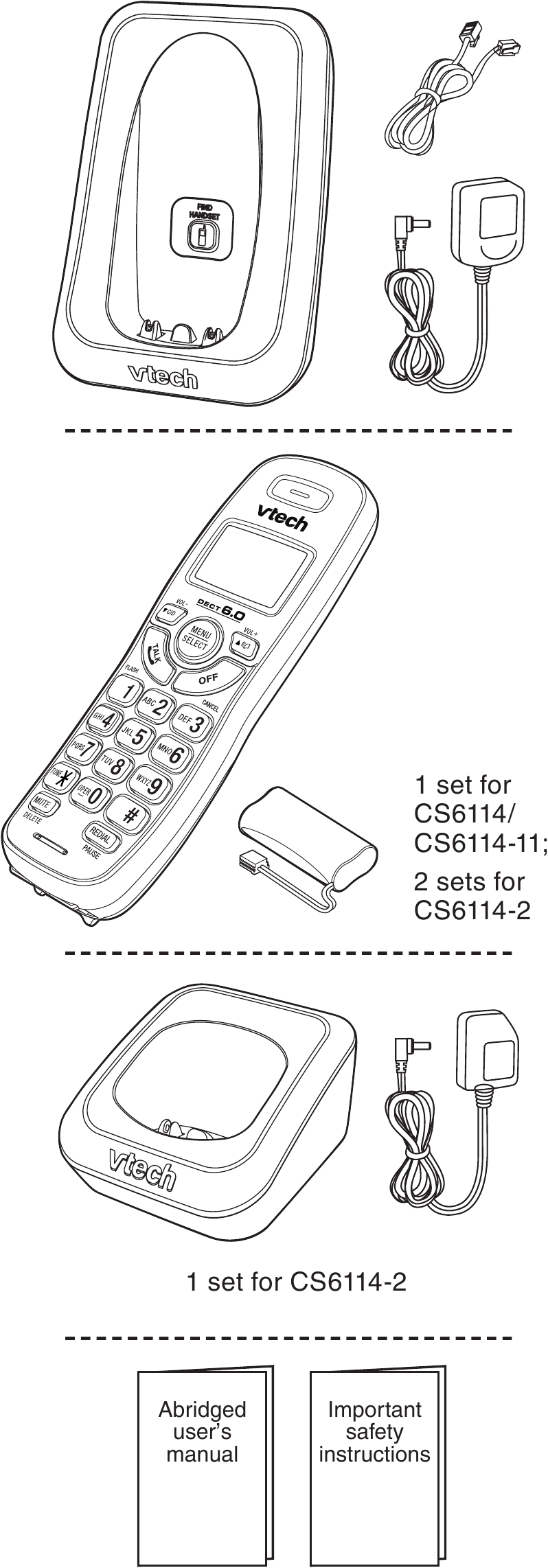 VTech CS6114 - DECT 6.0 Cordless Telephone Manual | ManualsLib