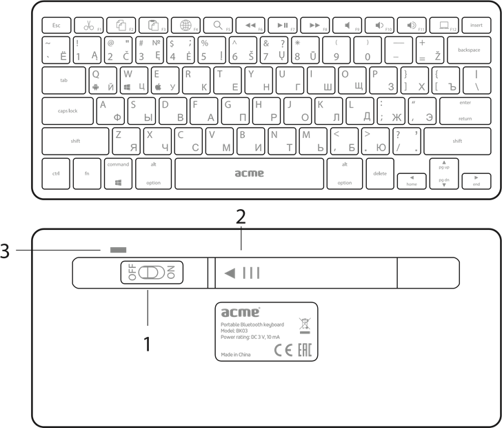 ACME BK03 - Bluetooth Keyboard Manual | ManualsLib