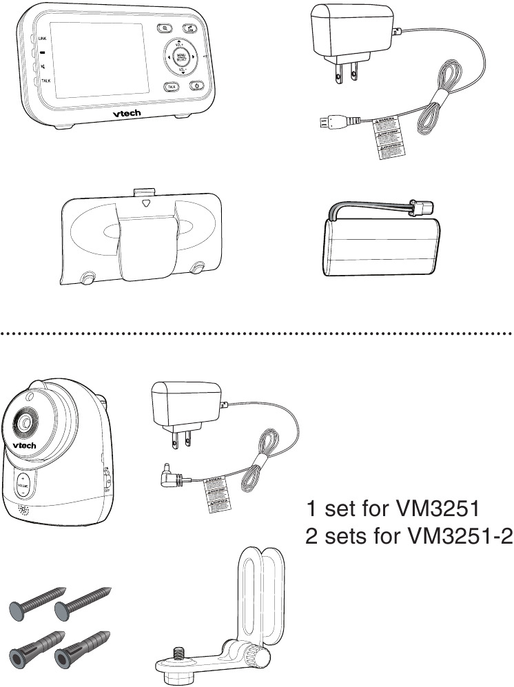 VTech VM3251, VM3251-2 - Expandable Digital Video Baby Monitor Manual ...