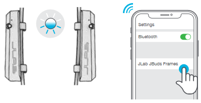 JLab JBuds Frames - Wireless Audio for Glasses Manual | ManualsLib