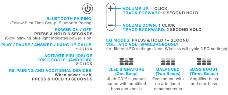 JLab Neon Wireless - Headphones Manual | ManualsLib
