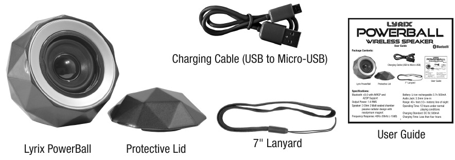 Lyrix PowerBall - Wireless Speaker Userguide | ManualsLib