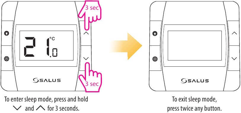 Salus Controls DT300, DT300RF - Digital Room Thermostat Quick Guide ...