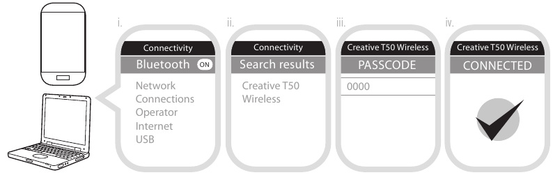 Creative T50 WIRELESS MF1665 - Signature Series Quick Start | ManualsLib