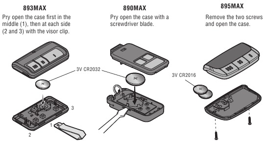 LiftMaster 890MAX, 893MAX, 895MAX 3-Button Remote Control Manual ...