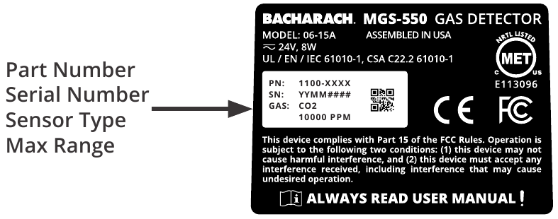 Bacharach MGS-550 - Dual Sensor Gas Detector Quick Start Guide | ManualsLib