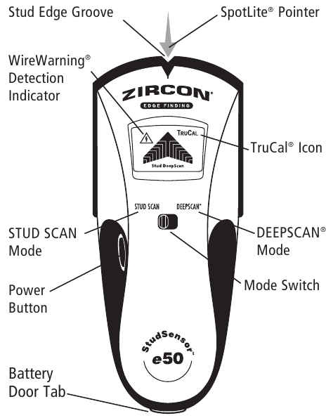 Zircon StudSensor e50 - Stud Finder Manual | ManualsLib