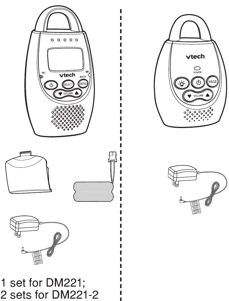 VTech DM221 and DM221-2 - Digital Audio Monitors Manual | ManualsLib