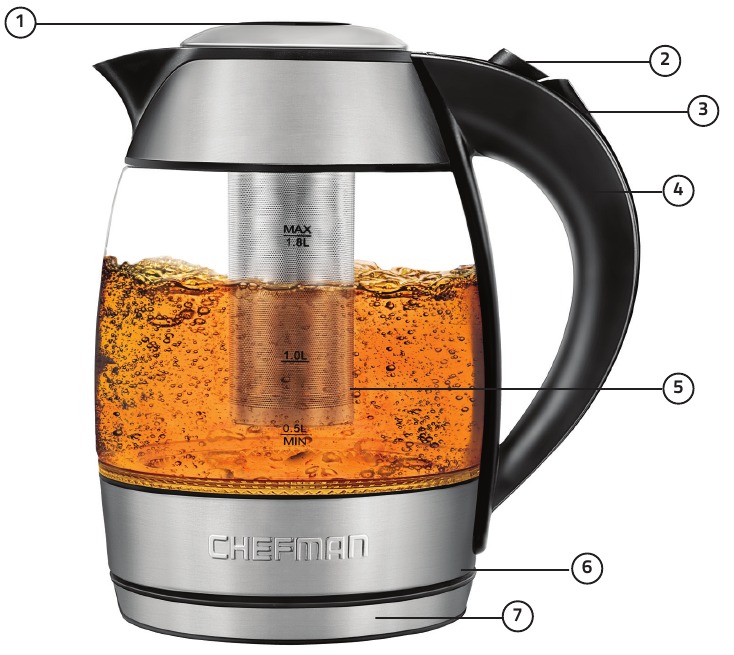 Chefman RJ11-17-TI Electric Kettle Manual | ManualsLib