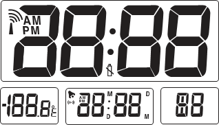 Oregon Scientific JM889, JM889U - JUMBO RF Clock with Indoor ...