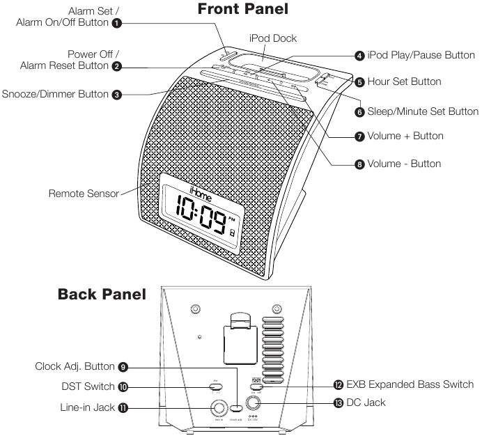 iHome iH11 - Alarm Clock for iPod Manual | ManualsLib