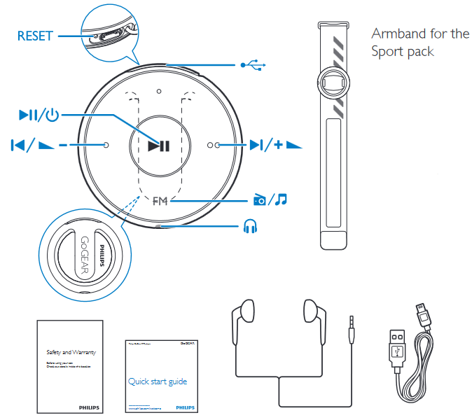 Philips GoGEAR MP3 Player SA5DOT Quick Start Guide | ManualsLib