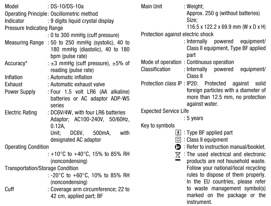 Nissei DS-10 - Digital Blood Pressure Monitor Manual | ManualsLib