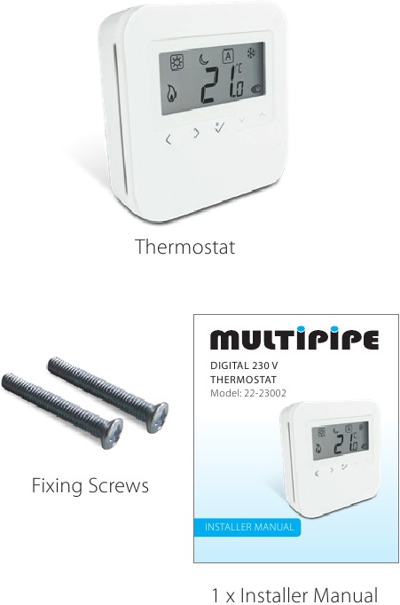 Multipipe Digital 230 V Thermostat 22-23002 Installer Manual | ManualsLib