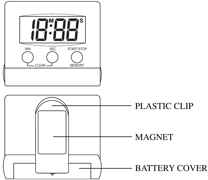 Oregon Scientific TR112 - Min/Sec 3 Keys Countdown Timer Manual ...