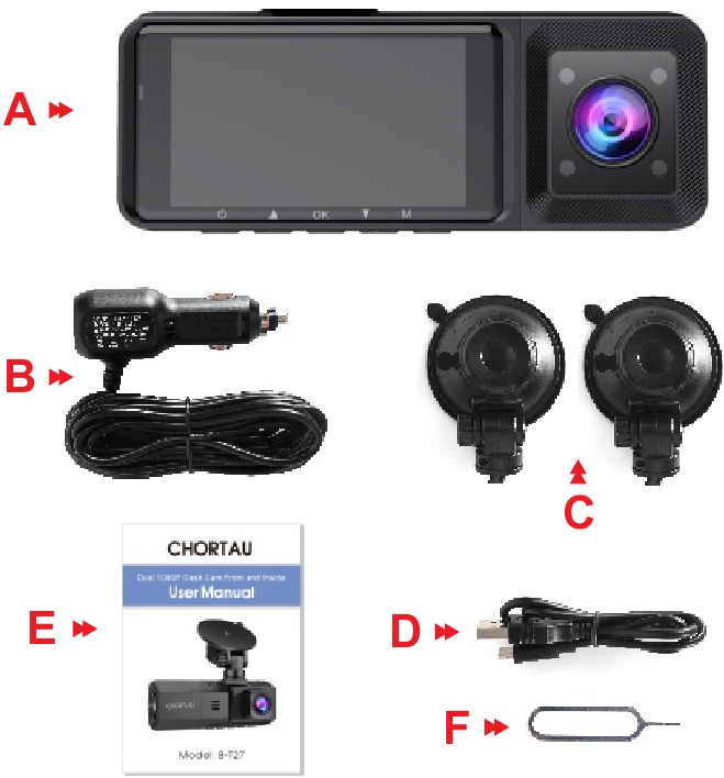 CHORTAU B-T27 - Dual 1080P Dash Cam Front and Inside Manual | ManualsLib