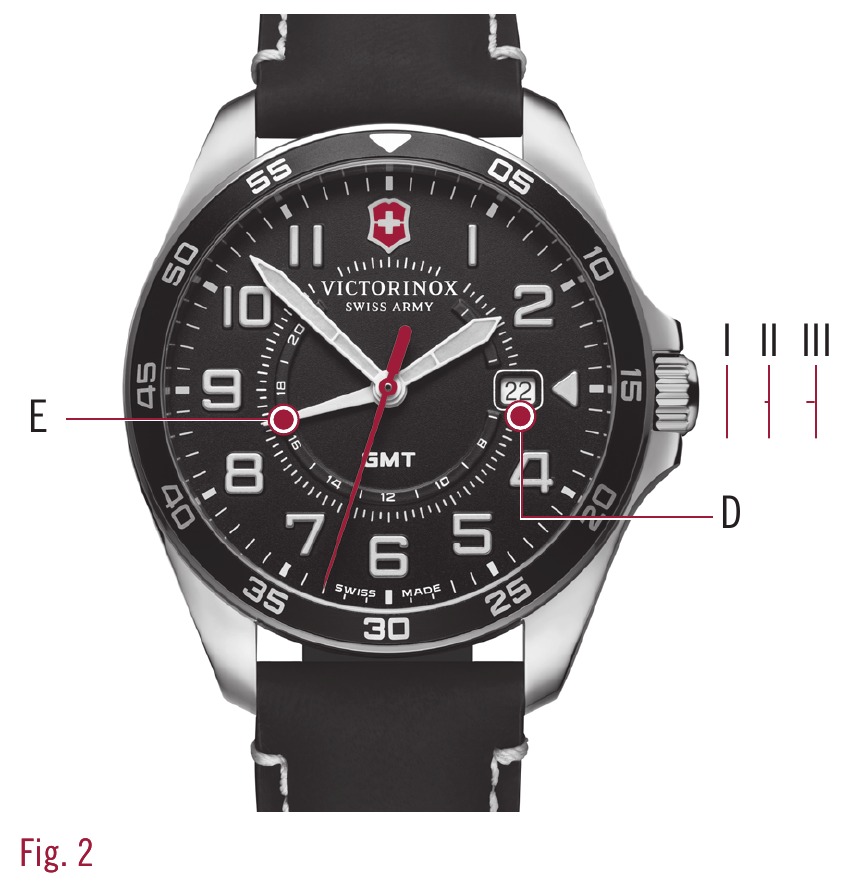 VICTORINOX SWISS ARMY on RONDA 515.24H - GMT Watch Quick Guide | ManualsLib