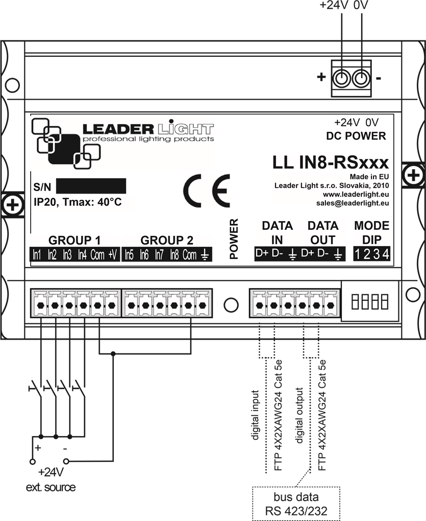 Leader Light LL IN8-RSxxx, LL08 300 xxx - Potential Free Contact Module ...