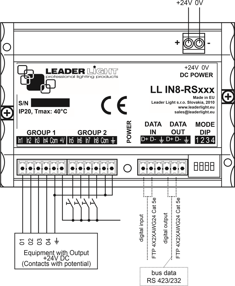 Leader Light LL IN8-RSxxx, LL08 300 xxx - Potential Free Contact Module ...