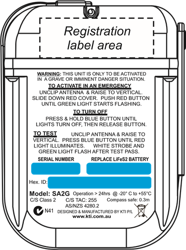 KTI Safety Alert PLB SA2G - 406MHz Personal Locator Beacon Manual ...