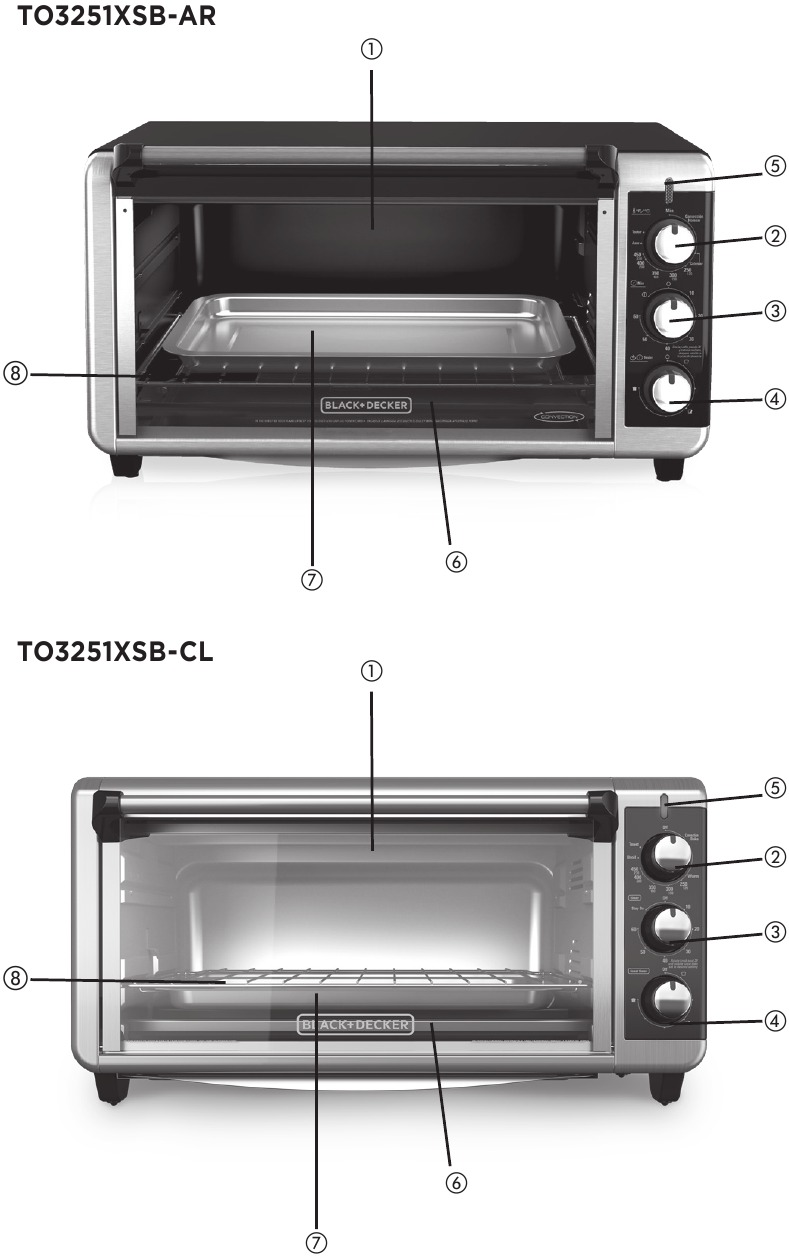 Black & Decker TO3251XSB-AR, TO3251XSB-CL - Oven Operating Instructions ...