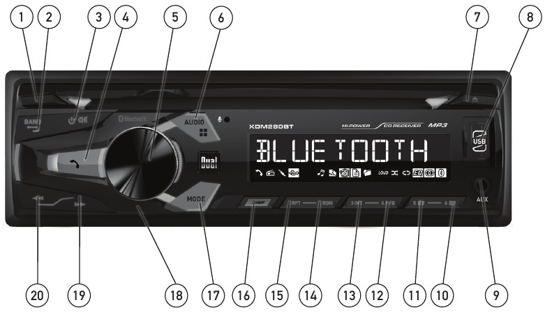 Dual XDM280BT - AM/FM/CD Receiver Manual | ManualsLib